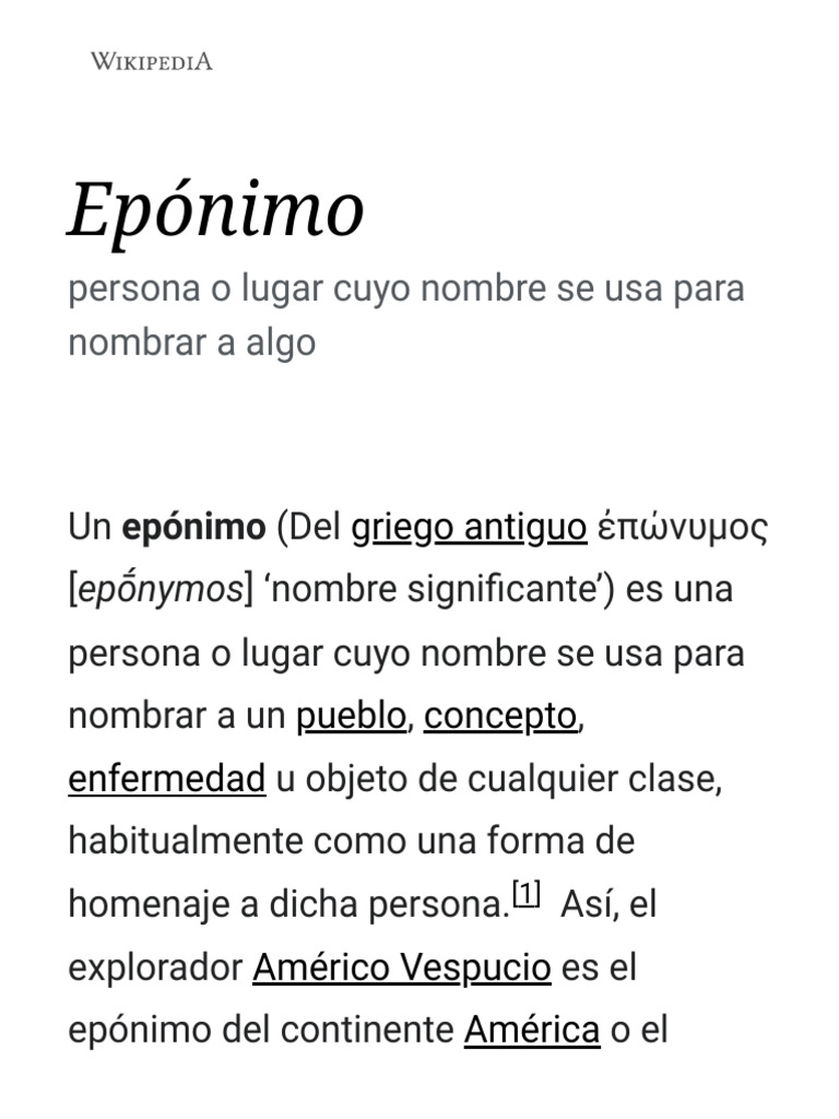 Epónimo - Wikipedia, La Enciclopedia Libre | PDF | Historia | Libros ...