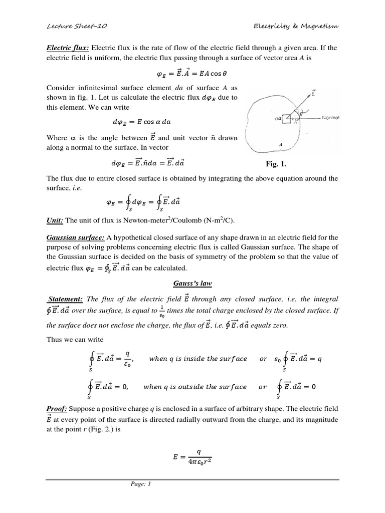 Gauss Law-1 | PDF