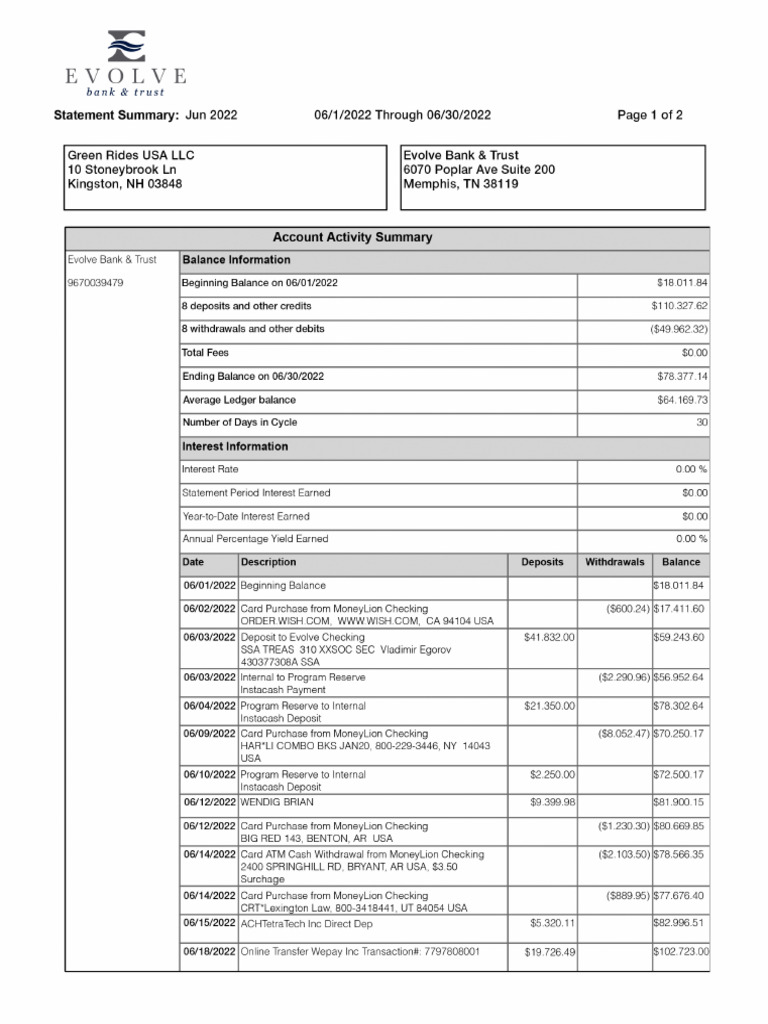 Evolve Bank & Trust | PDF