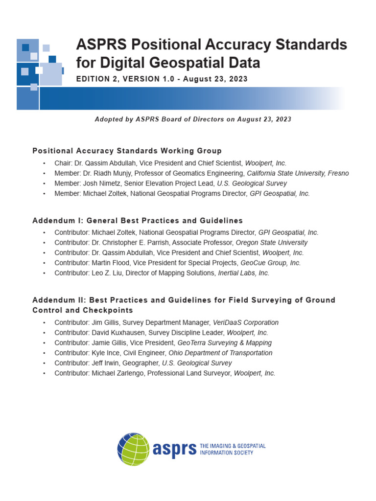 2023 ASPRS Positional Accuracy Standards Edition2 Version1.0 | PDF ...
