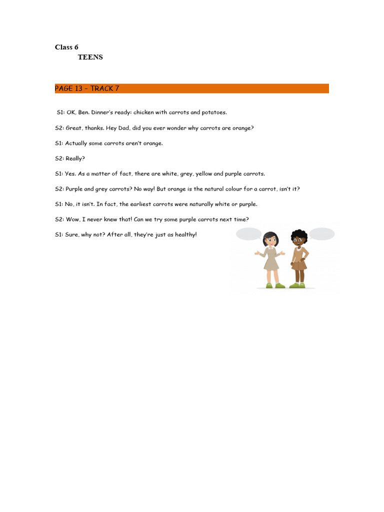 Class 6 - SCRIPT - TEENS | PDF