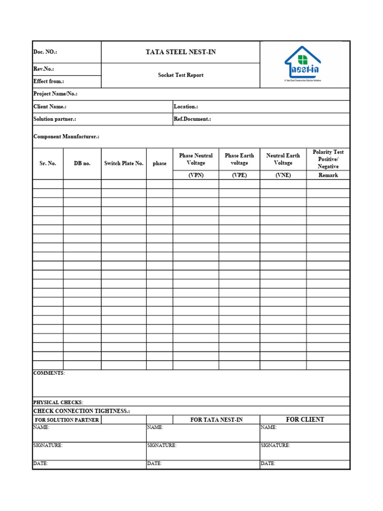 Socket Test Report Pdf