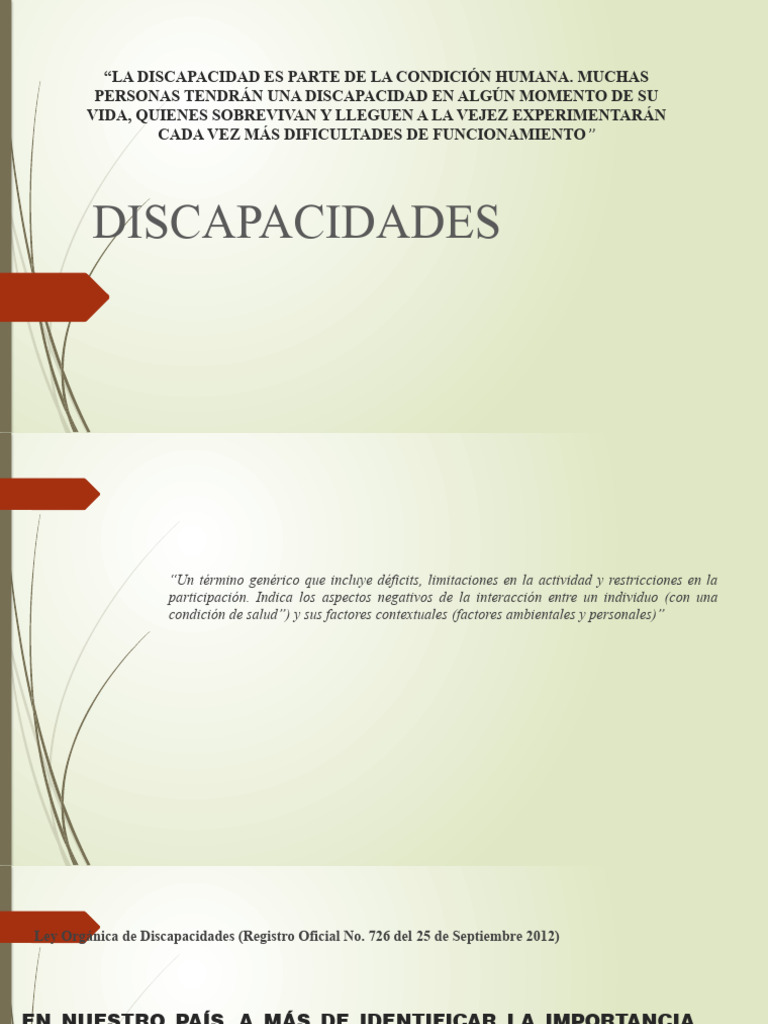 DISCAPACIDADES | PDF | Discapacidad intelectual | Trastorno mental