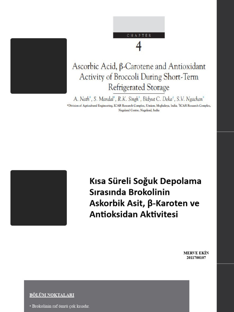 Kısa Süreli Soğuk Depolama Sırasında Brokolinin Askorbik Asit, Β-Karoten Ve Antioksidan ...