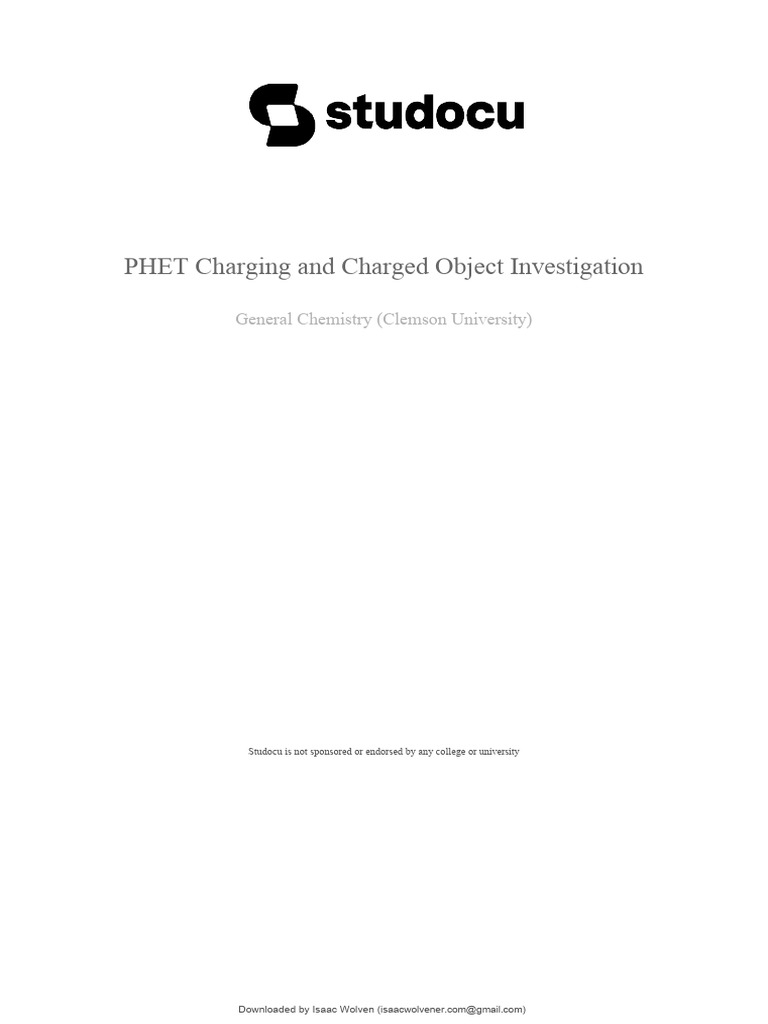 PHET Charges and Objects Investigation | PDF | Electric Charge | Electron