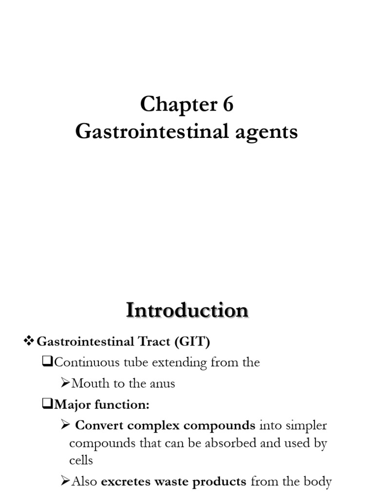 Chapter 6 - Gastrointestinal Agents-Ok | PDF | Stomach | Gastroenterology