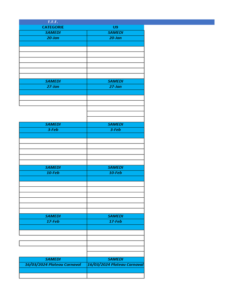 PLATEAU U9 SECT 4 Et 5 2023 2024 2 PHASE JANV MAI 2024 | PDF
