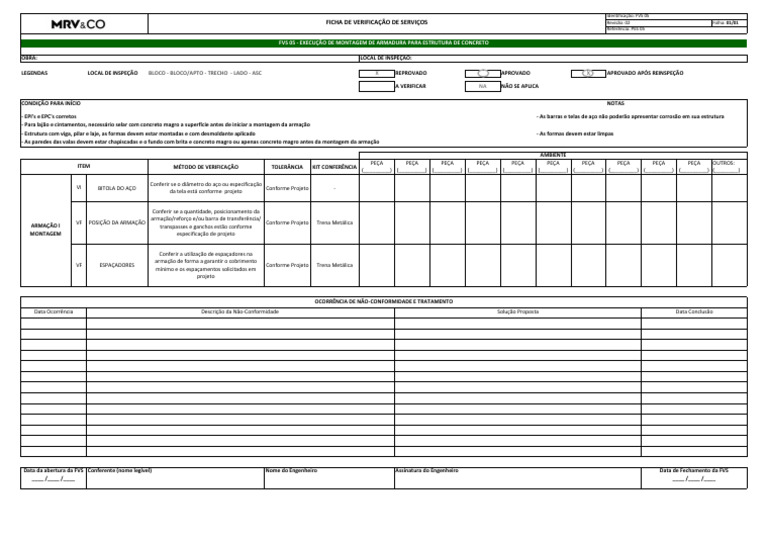 Fvs 05 Execução De Montagem De Armadura Para Estrutura De Concreto Pdf
