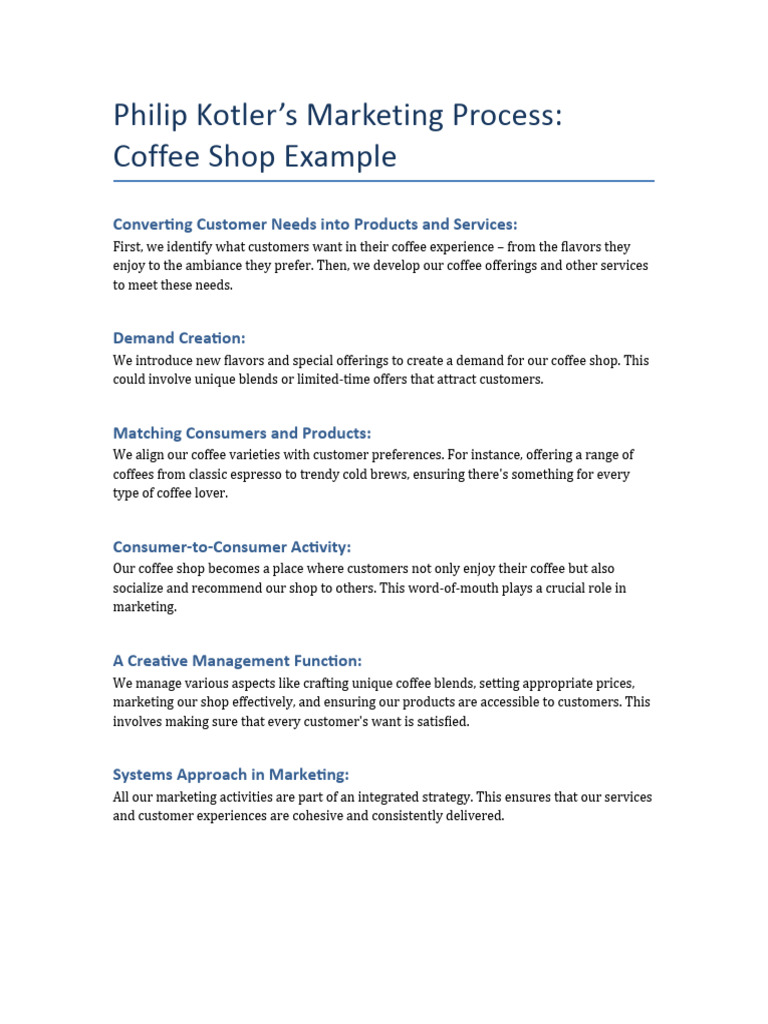 Coffee Shop Marketing Process | PDF