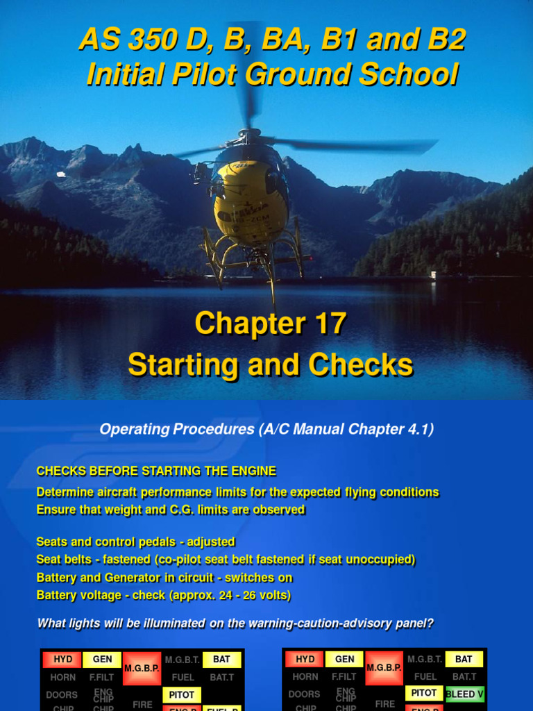 AS350 B2 Helicopter Startup Procedures | PDF