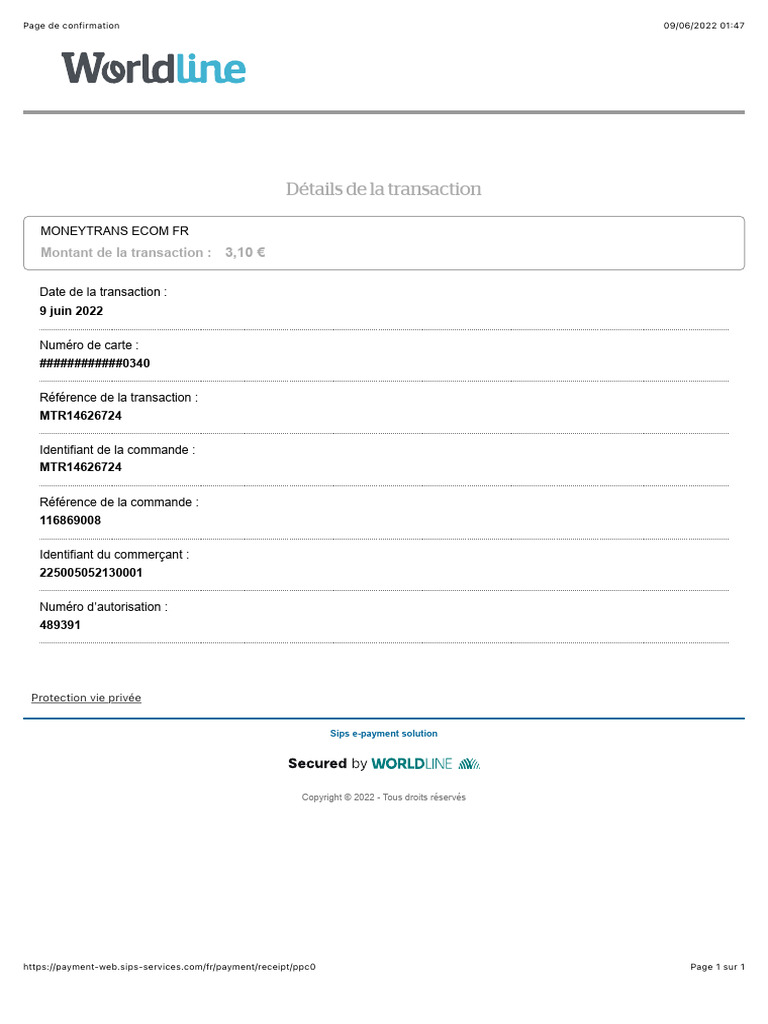 Page de Confirmation | PDF