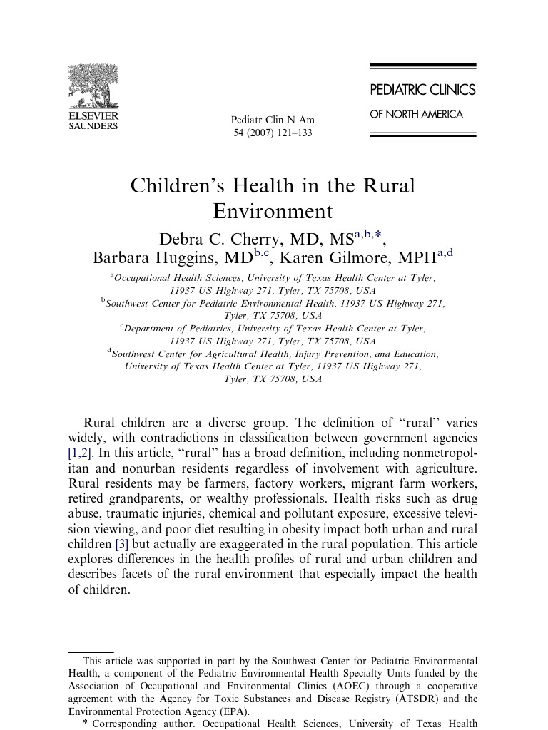 10 Children's Health in The Rural Environment | PDF | Air Pollution ...