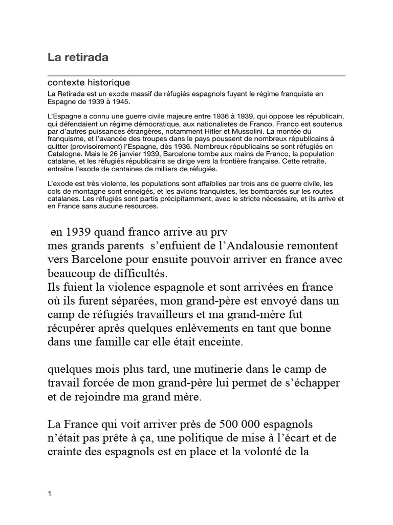 La Retirada | PDF | Guerre d'Espagne | Francisco Franco