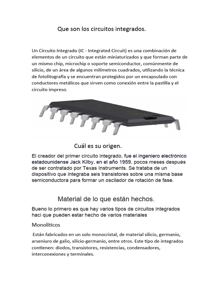 Que Son Los Circuitos Integrados | PDF