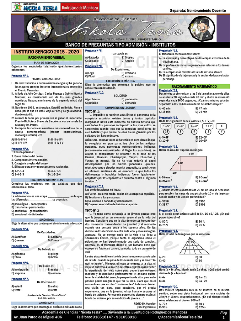 (Examen) SENCICO - 2016 | PDF