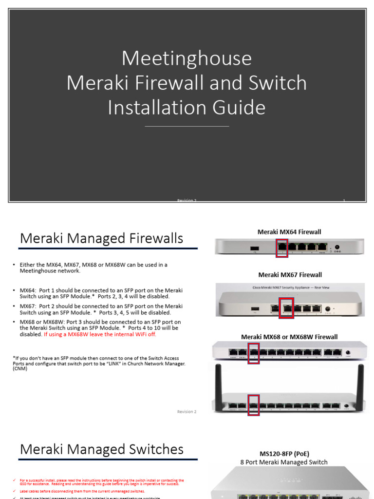Meraki MX and Switch Installation Guide NEW | PDF | Network Switch | Wireless Access Point