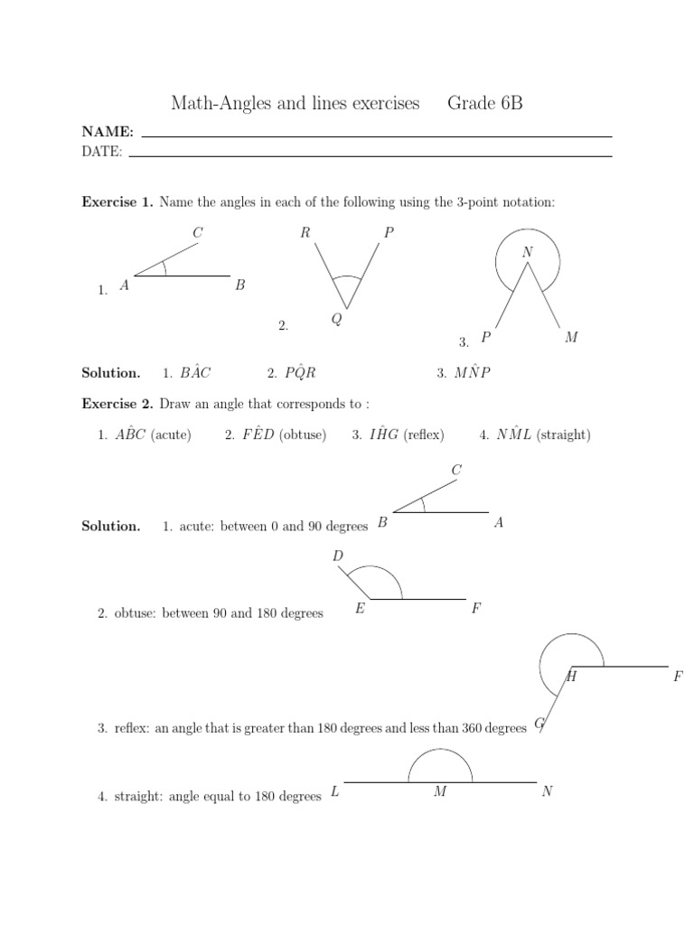 Grade 6 Angles Exercices | Download Free PDF | Classical Geometry ...