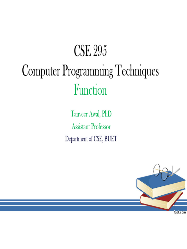 CSE 295 Lecture 3 - Function | PDF | Parameter (Computer Programming) | Software Engineering