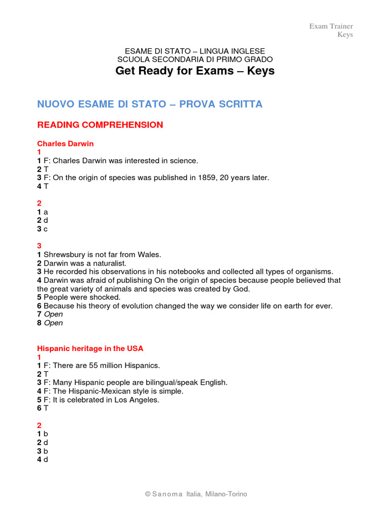Exam Trainer Keys | PDF | Hispanic | Sydney