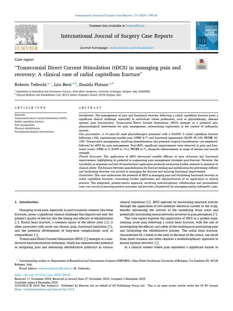 Transcranial Direct Current Stimulation TDCS in M - 2024 - International Jour | PDF | Anatomical ...