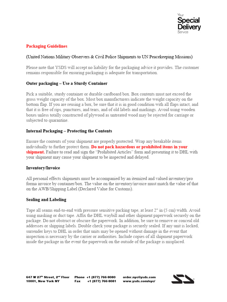 packaging_guidelines | PDF | Packaging And Labeling | Freight Transport