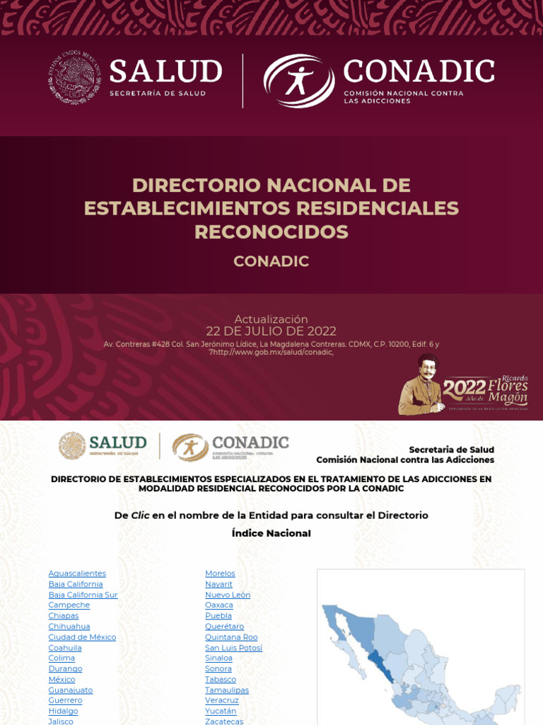 Directorio Nacional Establecimientos Residenciales CONADIC | PDF | La ...