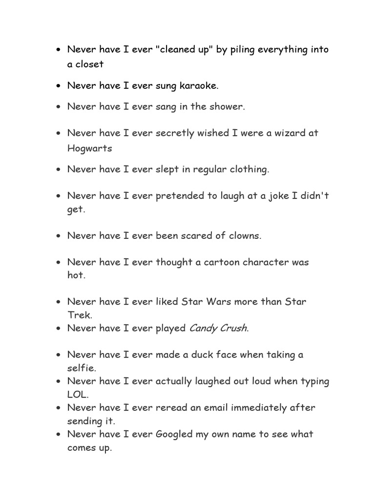 Never Have I Ever | PDF