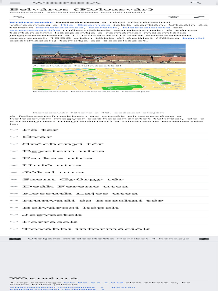 Belváros (Kolozsvár) - Wikipédia | PDF