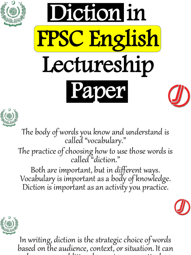 FPSC Diction | PDF | Poetry | Slang