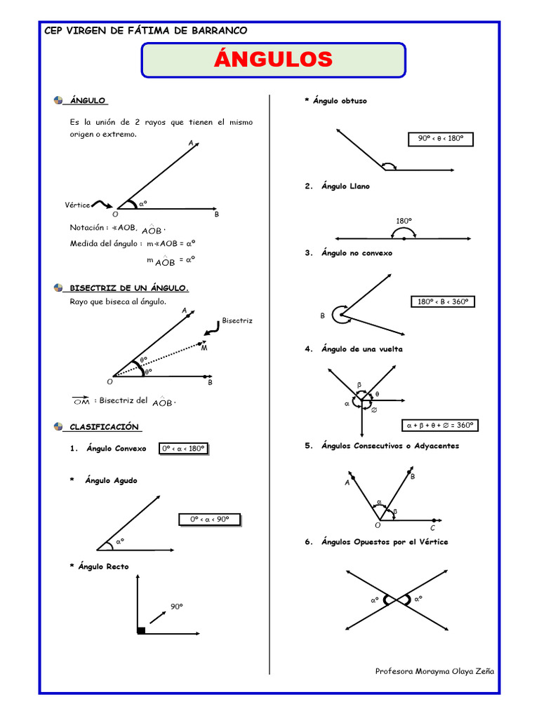 Ejercicios de Ángulos para Tercero de Secundaria | PDF
