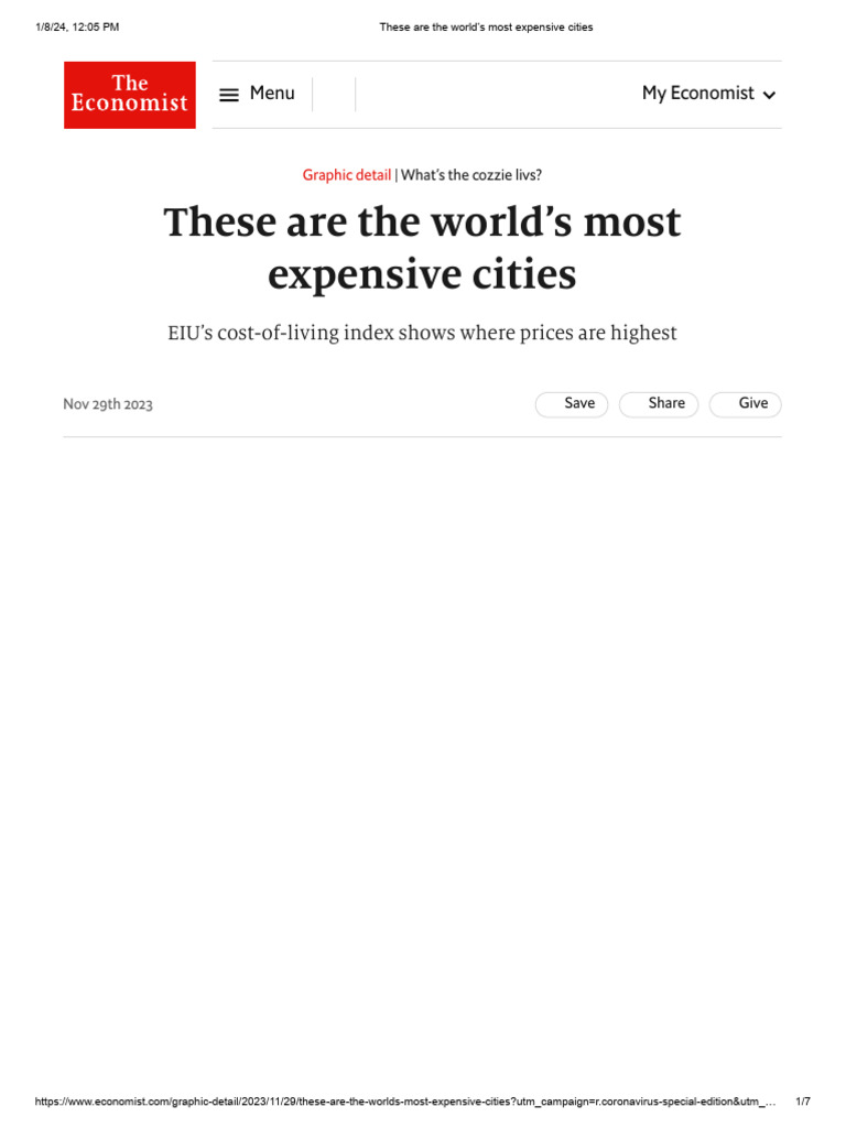 Article These are the world’s most expensive cities | PDF | Cost Of ...