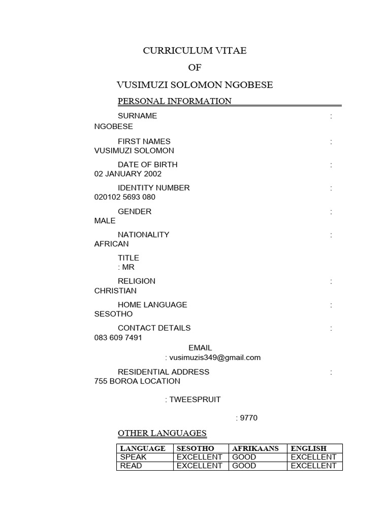 CURRICULUM VITA1{VUSI} | PDF