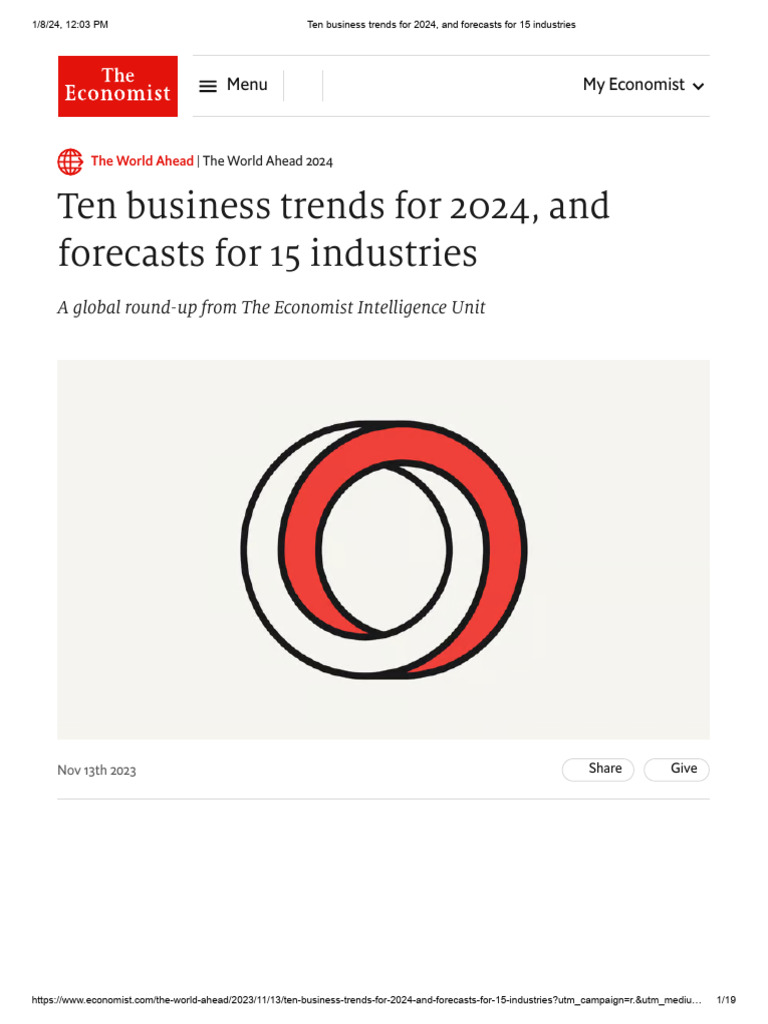 Article Ten Business Trends For 2024, and Forecasts For 15 Industries | PDF