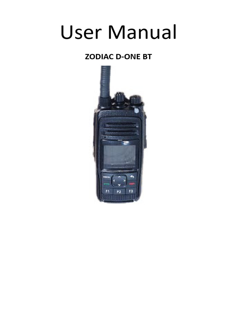 Manual Zodiac D-One BT - 18.08.23 | PDF | Radio | Bluetooth
