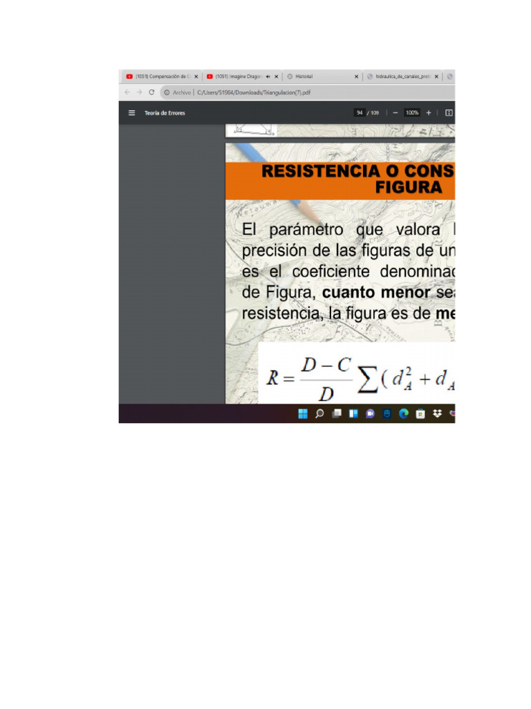 Exel Compensacion y Triangulacion para Resis-Topo II | PDF