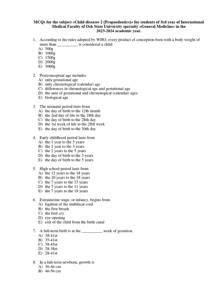 MCQ Propaedeutics 2023-2024 | PDF | Heart Valve | Electrocardiography