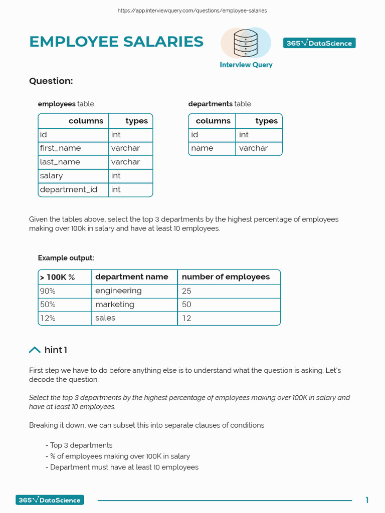 Top 3 Departments: Employees Over 100K | PDF | Computing | Computer Science