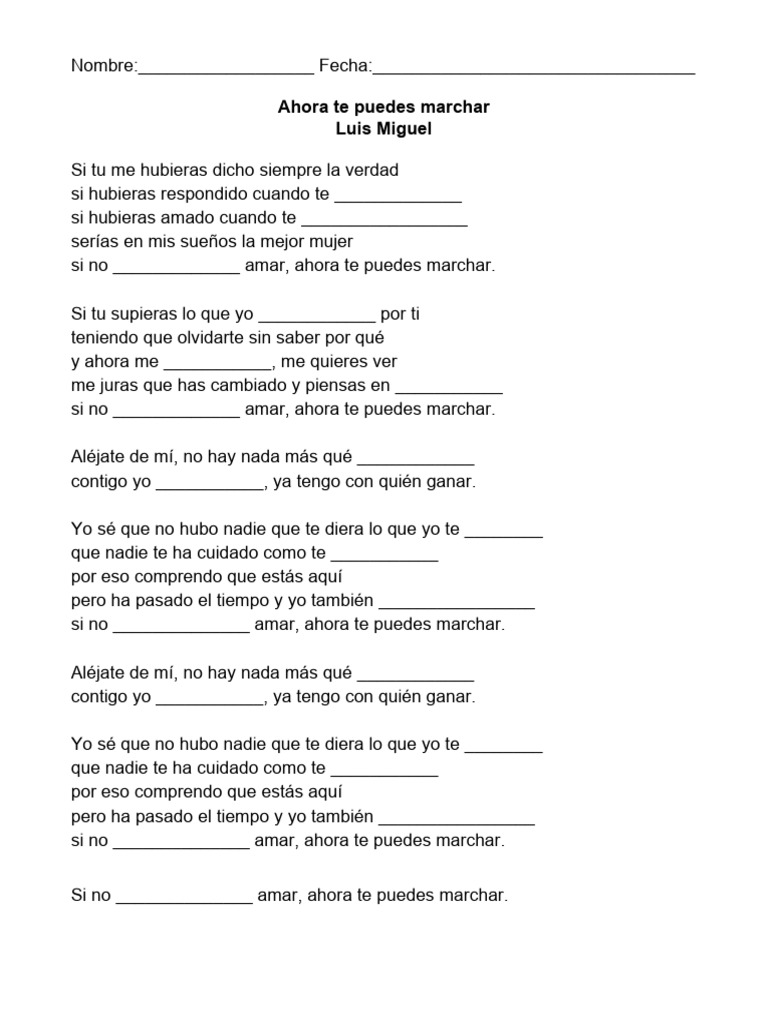 Ahora Te Puedes Marchar | PDF
