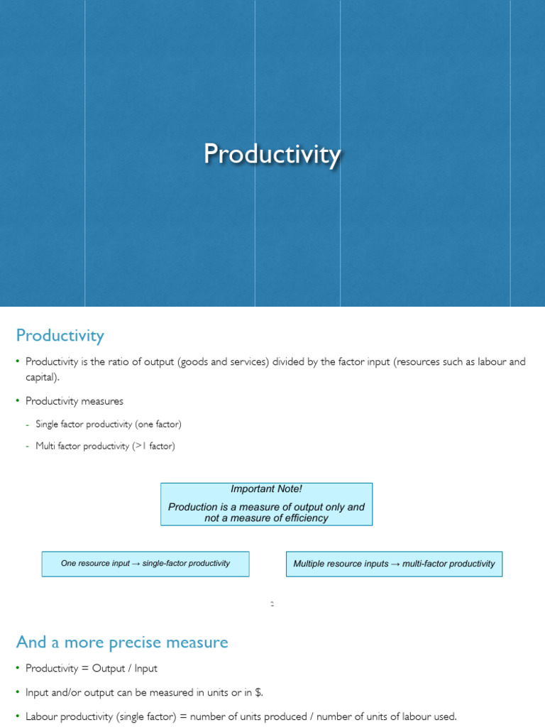 Understanding Productivity Metrics | PDF | Factors Of Production ...