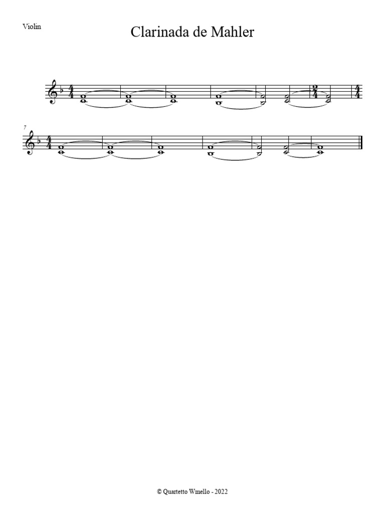 Clarinada de Mahler - Violin | PDF