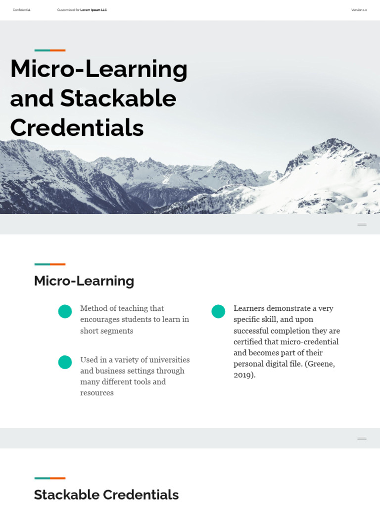 Micro-Learning and Stackable Credentials | PDF | Learning | Credential