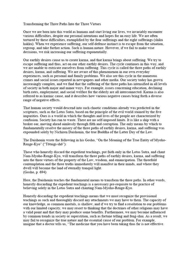 Transforming The Three Paths Into The Three Virtues | PDF