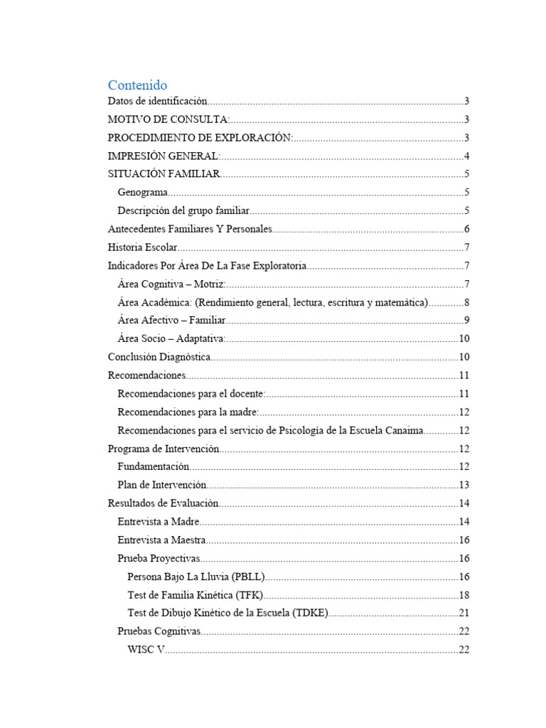 Escolar Mathia Informe 2 | PDF | Las emociones | Comportamiento