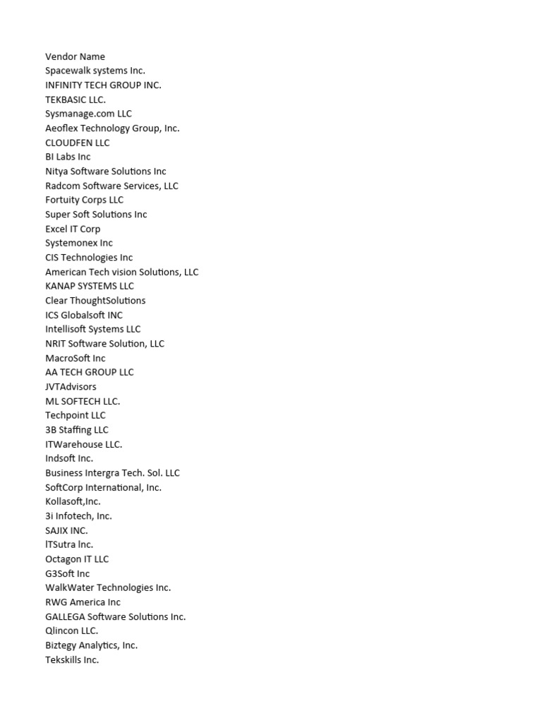 Approved Vendor List | PDF | Office Equipment | Computing