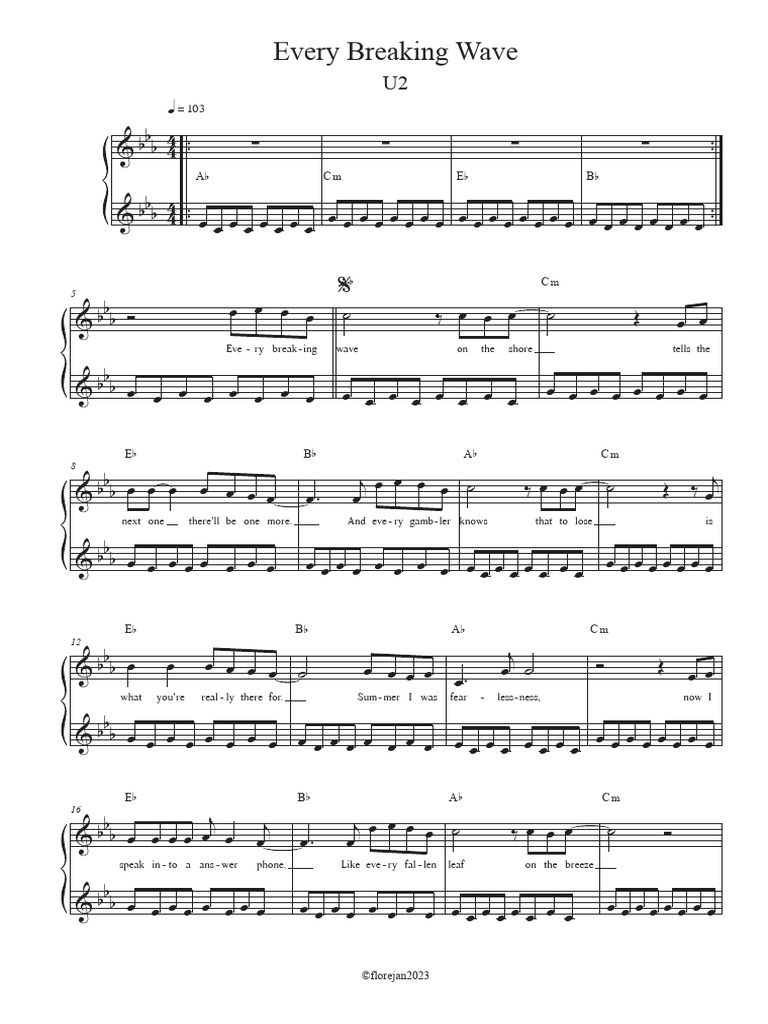 Every Breaking Wave (In Ab) - U2 | PDF