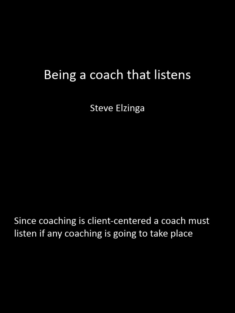 Coaching Listening | PDF | Self-Improvement