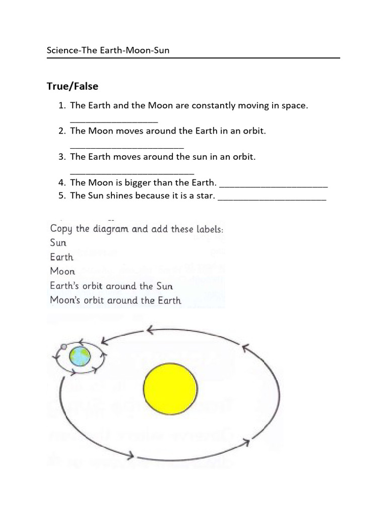 Science-The Earth-Moon-Sun-Worksheet | PDF