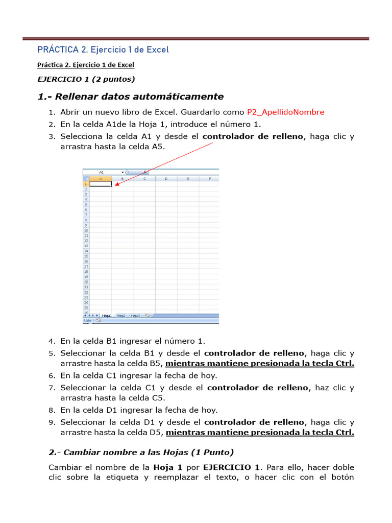 Práctica 2 Ejercicio 1 De Excel Pdf Microsoft Excel Informática
