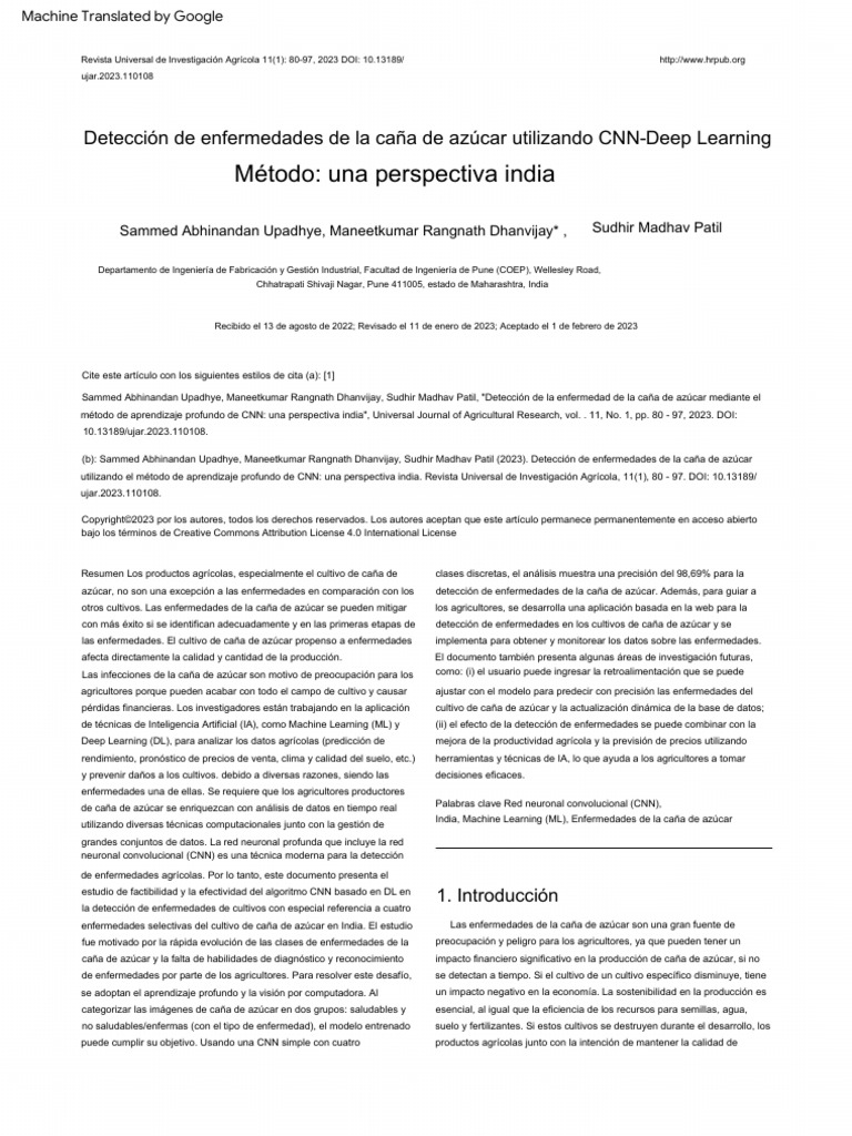 9 Sugarcane Disease Detection Using Cnn Deep Learning Method An Indian