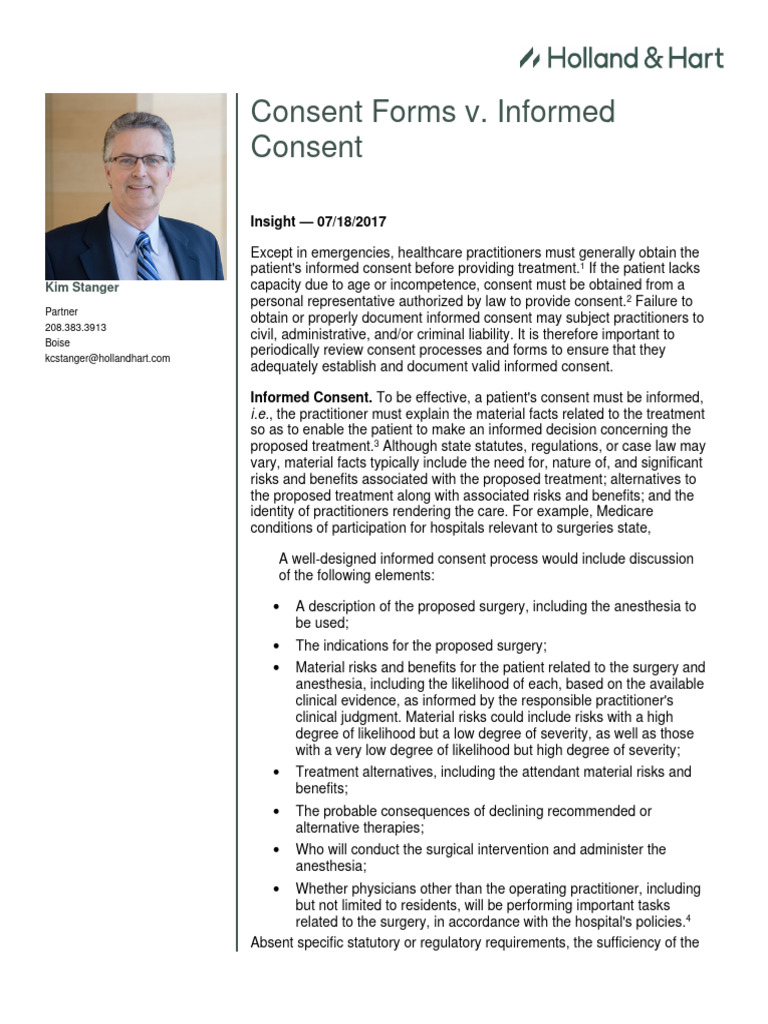 Consent Forms V Informed Consent | PDF | Informed Consent | Surgery